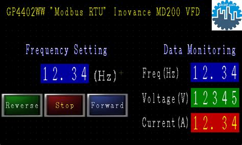 HMI Proface Modbus RTU Inovance MD200 Tutorial Plc247 Com