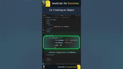 13 Javascript Objects Javascripttutorial Coding Programming Shorts Youtube