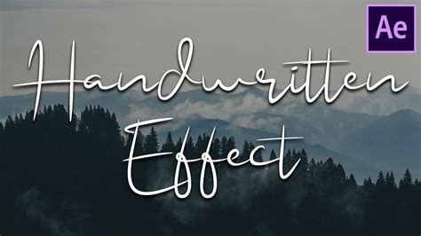 After Effects Handwriting Animation Effect Tutorial No Plugin You