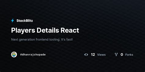 Players Details React Stackblitz