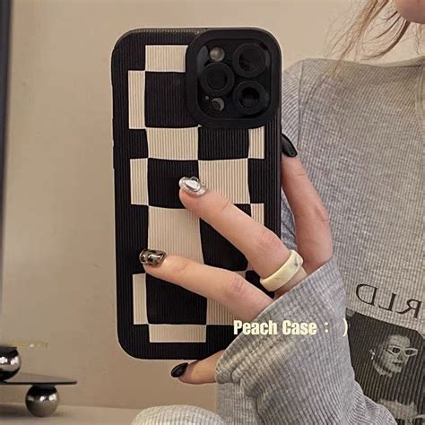 Yd Parts Soft Tpu Cute Black White Plaid Case For Huawei Nova I E Se Se Pro