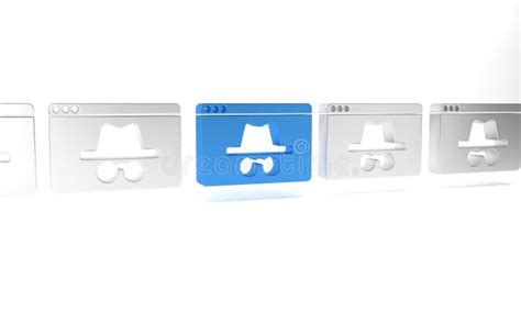 Blue Browser Incognito Window Icon Isolated On White Background