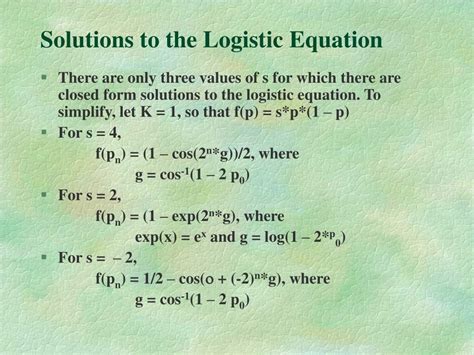 PPT The Logistic Equation PowerPoint Presentation Free Download ID