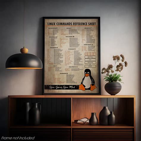 linux commands cheat sheet poster wall art t etsy