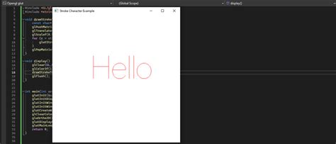 Stroke Character Drawing Opengl Glut