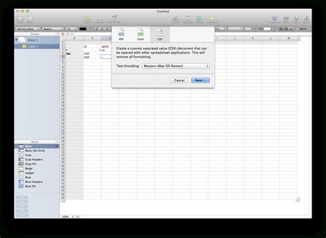 how to create a spreadsheet in numbers for macos can numbers save a