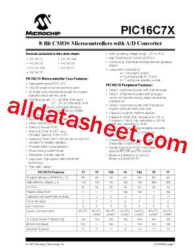 PIC C Datasheet PDF Microchip Technology