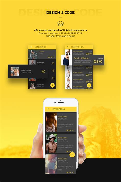 Ionic UI Theme Template App Material Design On Behance