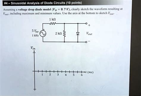 Solved Texts 4 Sinusoidal Analysis Of Diode Circuits 10 Points Assuming A Voltage Drop