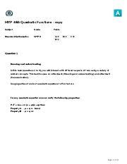 Analyzing Quadratic Functions In Real Life Scenarios Course Hero
