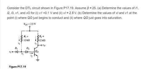 Solved Consider The Dtl Circuit Shown In Figure P17 19