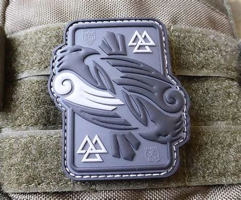 Odins Raven Pvc Patch Grey Jtg