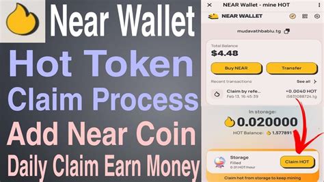 Near Wallet Hot Token Claim Process Add Near Coin Daily Mining And