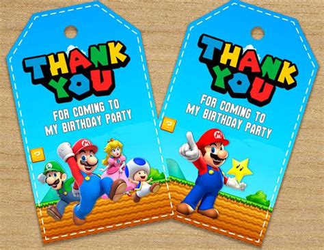 Super Mario Printable Thank You Tags