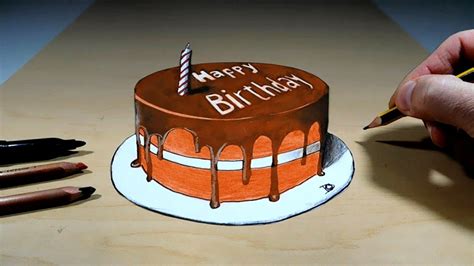 Birthday Cake Drawing Realistic