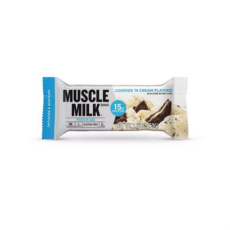 Muscle Milk Cookies N Creme 15g Protein Bar 172 Oz 12 Pack