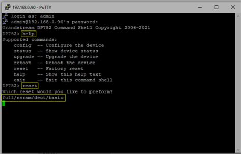 how to reset grandstream devices via ssh step by step guide