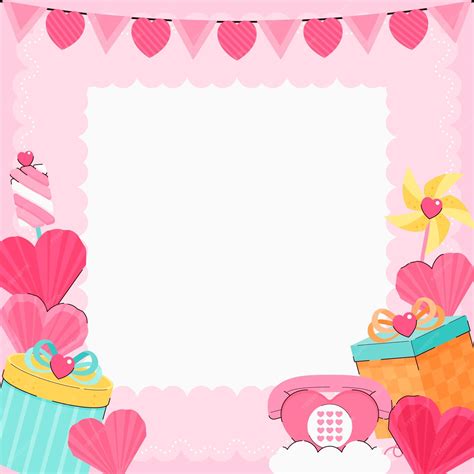 손으로 그린 사랑 사진 프레임 디자인 무료 벡터