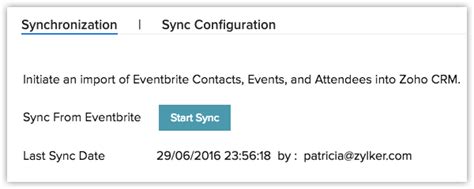 Eventbrite Extension Online Help Zoho Crm