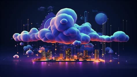 Premium Ai Image Cloud Storage Technology Integrated Digital Web Concept Background