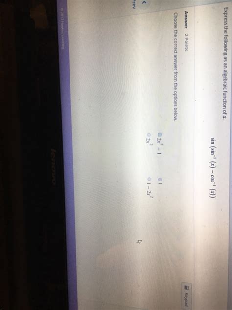 Solved Express The Following As An Algebraic Function Of Sin Chegg Com