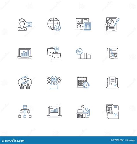 Sales Analytics Line Icons Collection Metrics Forecasting Insights