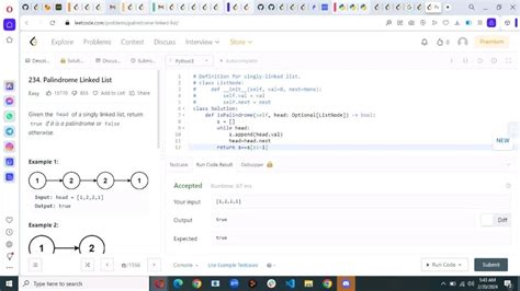 Leetcode Day 10 Check Palindrome In Linked List Python Solution