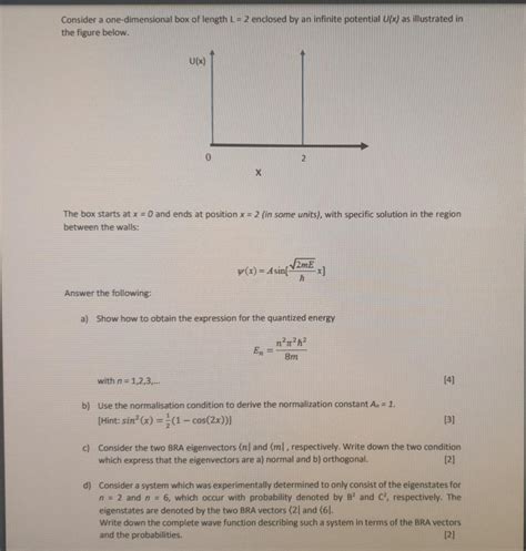 solved consider a one dimensional box of length l 2