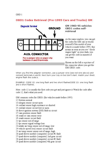 Get Obd1 Codes Without Reader At Robert Guajardo Blog