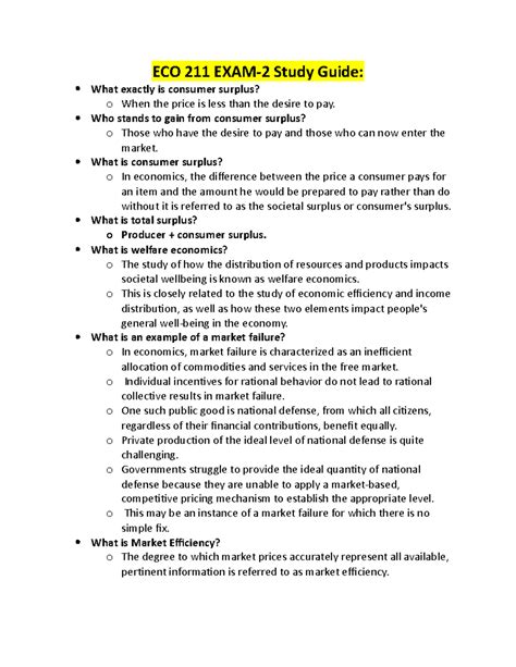 ECO 211 EXAM 2 Notes For Exam 2 Of ECO 211 ECO 211 EXAM 2 Study Guide What Exactly Is Studocu
