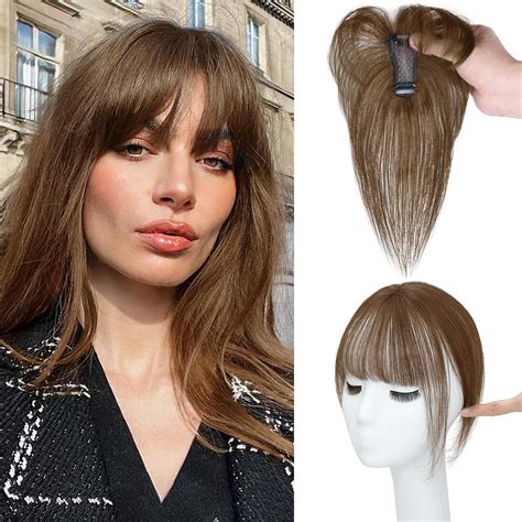 The Clip In Bangs 100 Real Human Hair Toppers Wispy Bangs 360°3d Cover