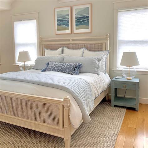 Marion French Cane Bed With Handwoven Rattan And Solid Mahogany