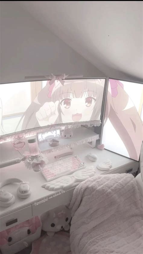 Cutecore Setup ᡣ𐭩ྀིྀི In 2025 Cute Room Ideas Pretty Room Gaming Room Setup