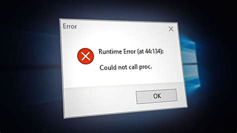 How To Fix Runtime Error Could Not Call Proc In Windows