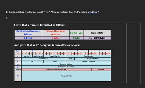 Solved 1 Explain Sliding Windows As Used By Tcp What