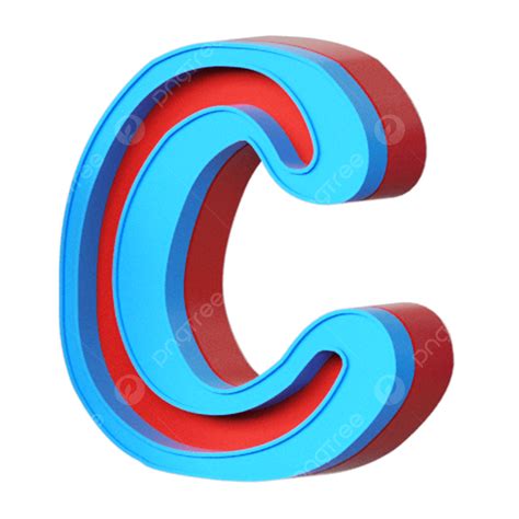 크리 에이 티브 만화 일러스트 빨간색과 파란색 3d 편지 C 3d 만화 창의력 숫자 렌더링 Png 일러스트 및 Psd 이미지 무료 다운로드 Pngtree