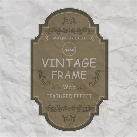 주름 종이에 질감 효과와 빈티지 프레임 Eps Ai Uidownload