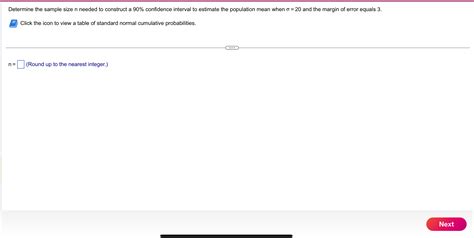 solved determine the sample size n ﻿needed to construct a