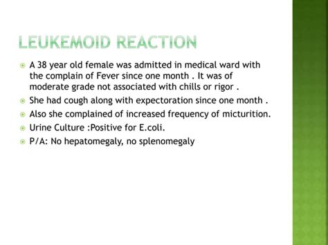 Leukemoid Reaction And Leukemia Pptx