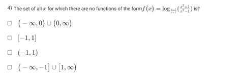 Solved 4 The Set Of All X For Which There Are No Functions