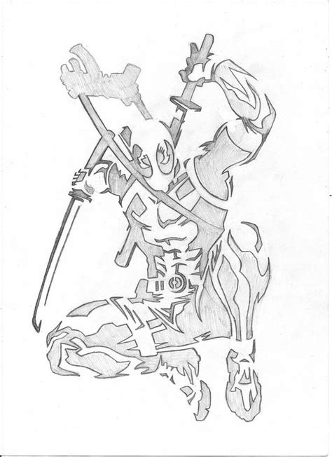 Deadpool Stencil By Reyes0439 Airbrush Art Stencil Art Pumpkin Carvings Stencils