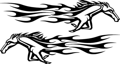 Mustang Horse Flames Vinyl Cut Auto Decals Xtreme Digital Graphix