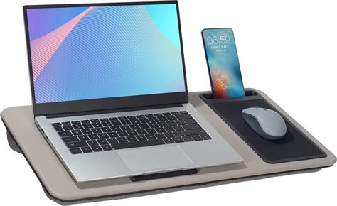 Seffo Large Lap Desk Laptop Tray Portable Stand With Cushion Built In Mouse Pad And Device