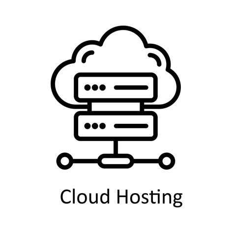 Cloud Hosting Vector Outline Icon Design Illustration Seo And Web Symbol On White Background