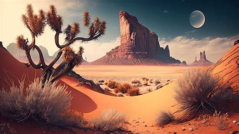 Beautiful Desert Scenery Background Desert Landscape Natural