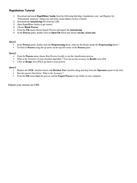 Rapidminer Tutorial Pdf