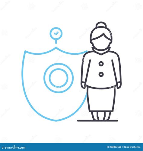 Elder Law Line Icon Outline Symbol Vector Illustration Concept Sign