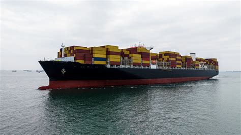 수출품을 수입하고 딜러와 소비자에게 제품을 유통하기 위해 바다를 항해하는 화물 컨테이너선 경제에 대한 스톡 사진 및 기타 이미지