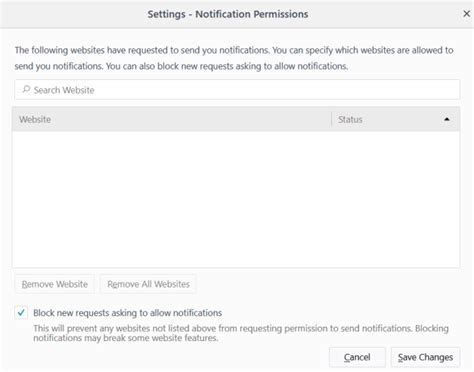 how to disable push notification requests in firefox