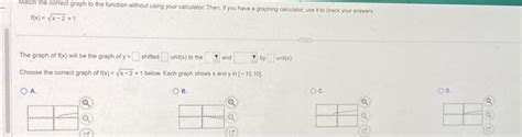 Solved Match The Correct Graph To The Function Without Using
